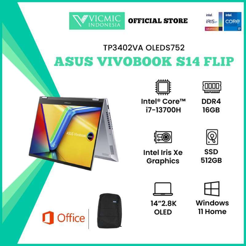 Jual Asus Vivobook S14 Flip Tp3402va Oleds752 [intel I7-13700h/ 16gb ...