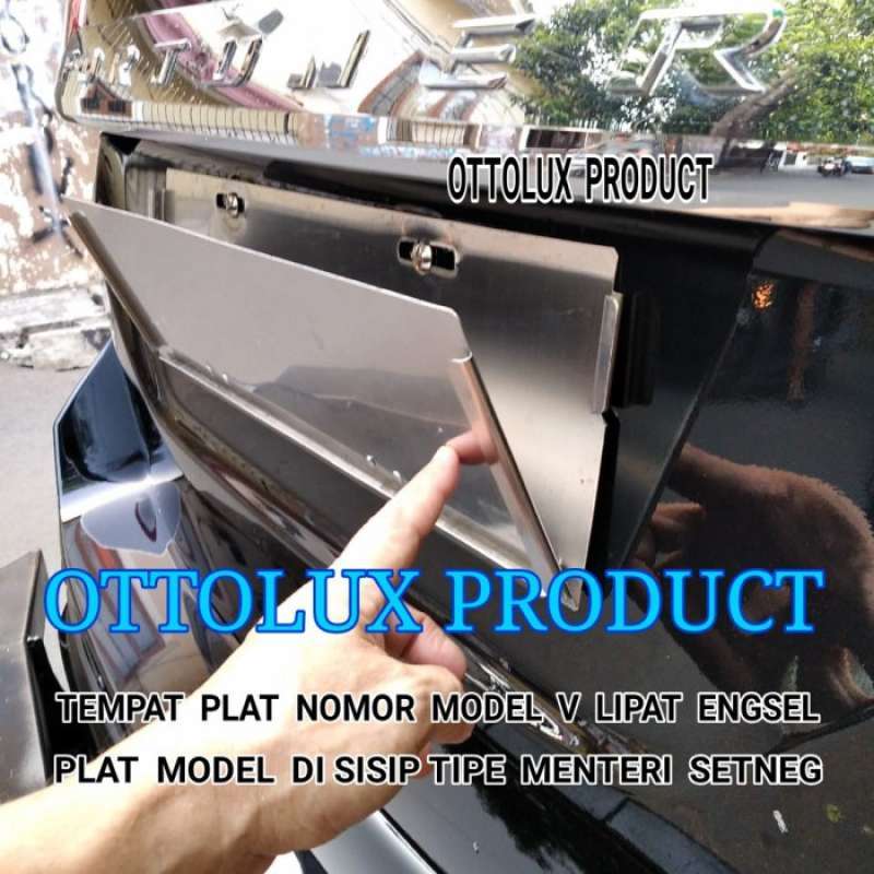 Promo DUDUKAN PLAT NOMOR MOBIL MODEL V LIPAT BAHAN METAL HARLEN MODEL ...