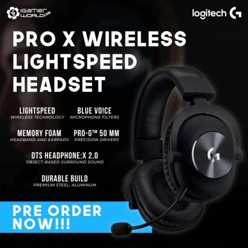Promo Logitech G Pro X Wireless Lightspeed DTS Blue Voice Gaming ...