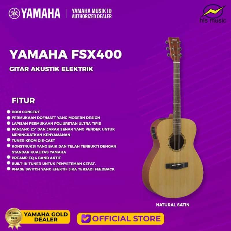 Promo Yamaha FSX400 / FSX-400 / FSX 400 Gitar Akustik Elektrik Concert Body Diskon 18% di Seller ...