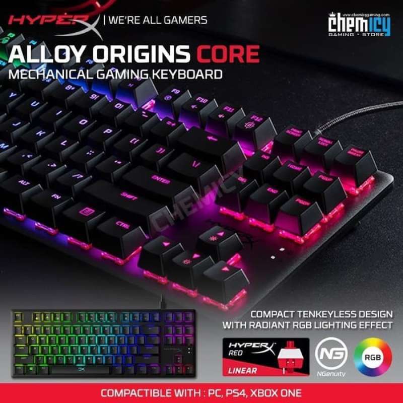 Promo HyperX Alloy Origins Core RGB TKL Mechanical Gaming Keyboard ...