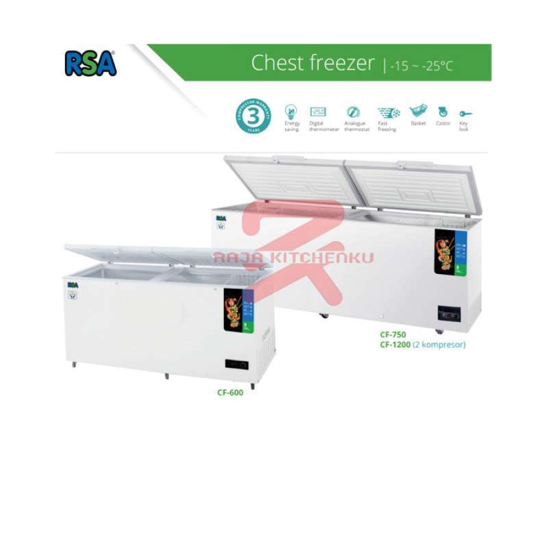 Promo Rsa Chest Freezer Cf 600 Kapasitas 600 Liter Bergaransi Resmi ...
