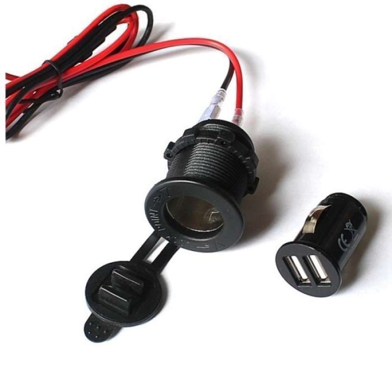 Jual Dual USB Port Charging 12V buat Motor Charger HP Anti Air Soket ...