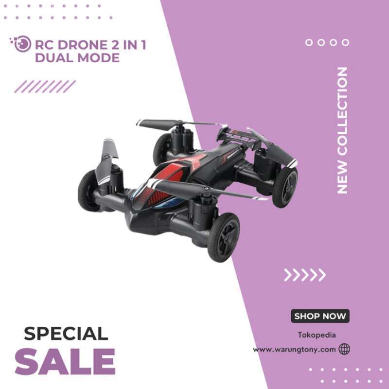 Promo Mainan Rc Drone 2 In 1 Dual Mode Bisa Darat Udara Altitude Hold ...