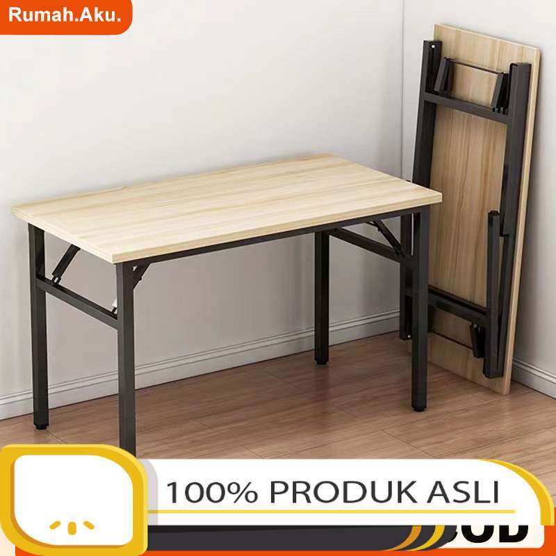 Jual Meja Lipat Portabel Meja Kantor Besi Mej - 100*50cm(（2l）hitam Di ...