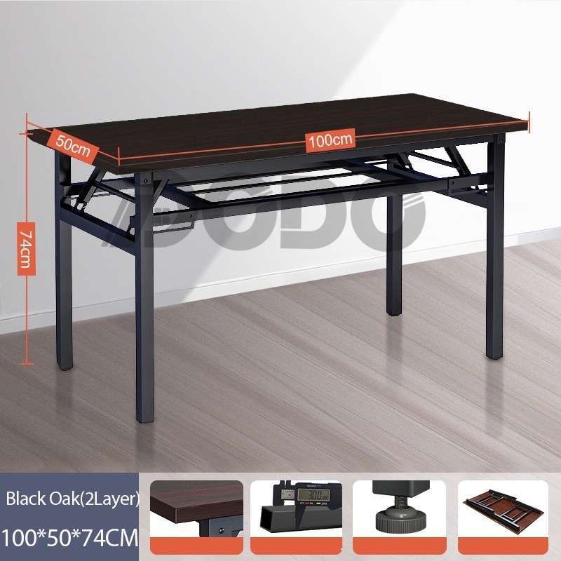 Jual Meja Lipat Portabel Meja Kantor Besi Mej - 100*50cm(（2l）hitam Di ...
