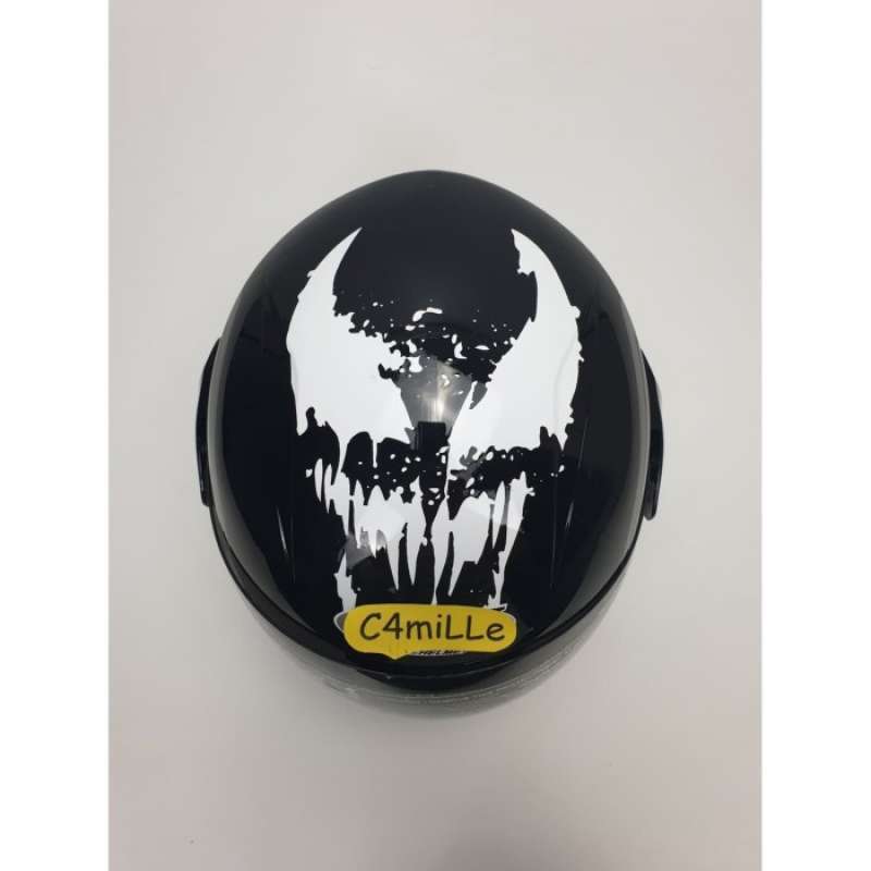 Promo Helm Evolution Venom Black Gloss Half Face Model Gm Evo Diskon 28 ...