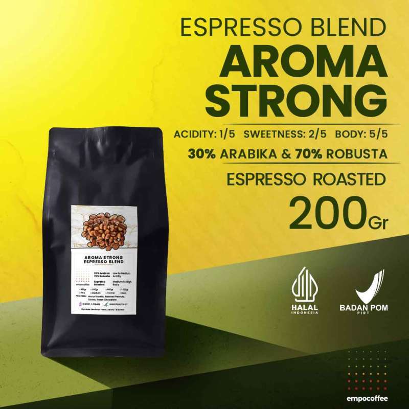 Promo Empocoffee Biji Kopi Bubuk Espresso Blend Aroma Strong Coffee 200 ...