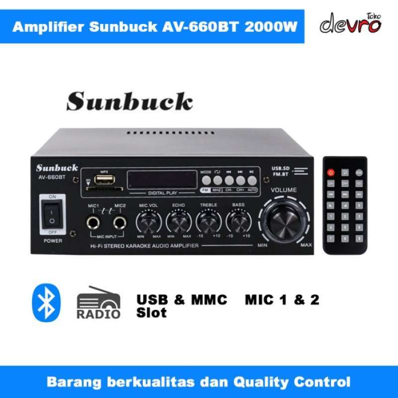 Jual Amplifier Bluetooth 5.0 2 Channel Dg Remote - 2000w - Sunbuck Av ...