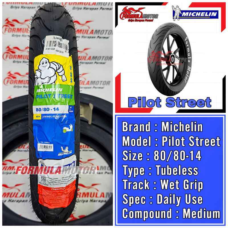 Jual Michelin Pilot Street Ring 14 Tubeless All Size - Ban Motor Matic ...