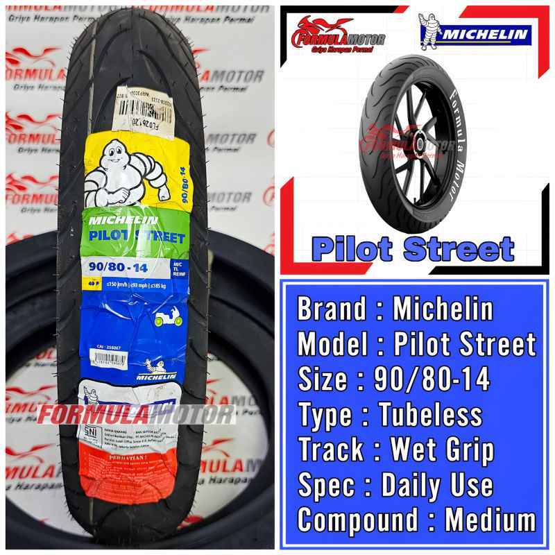Jual Michelin Pilot Street Ring 14 Tubeless All Size - Ban Motor Matic ...
