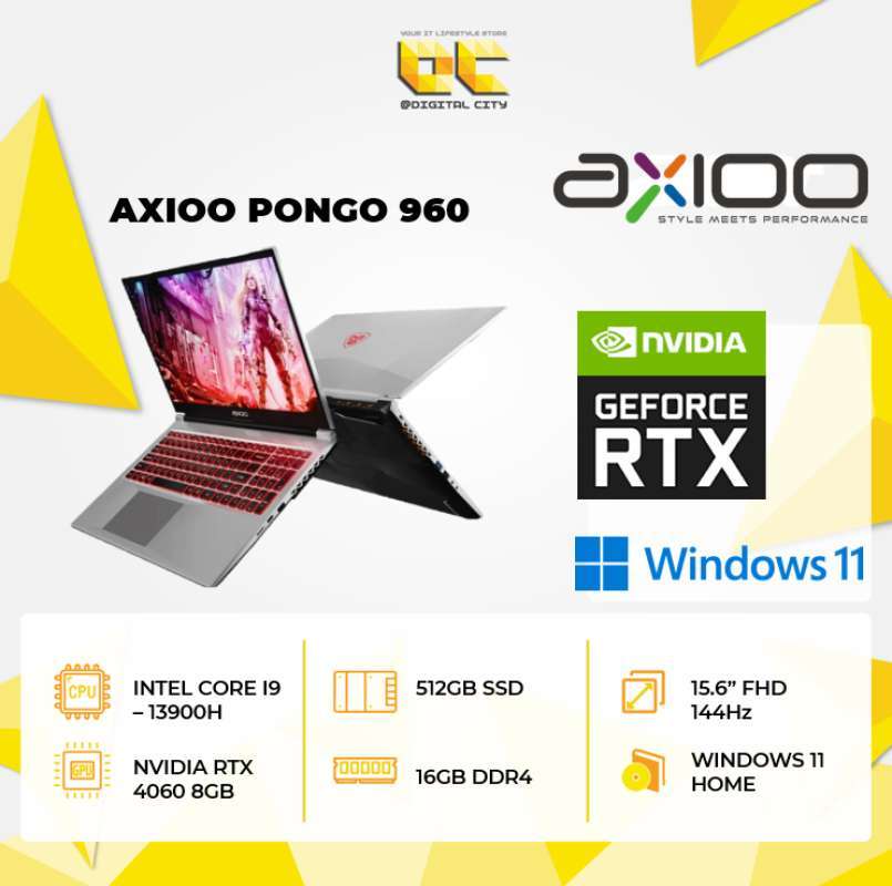 Jual Axioo Pongo 960 I9 13900h Rtx4060 8gb/ 16gb 512gb W11 15.6fhd ...