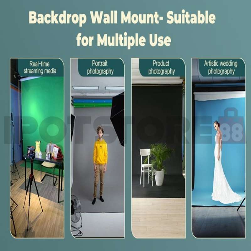 Jual Stand Backdrop Tiang Background Expander 6 Roller Pro Foto Studio ...