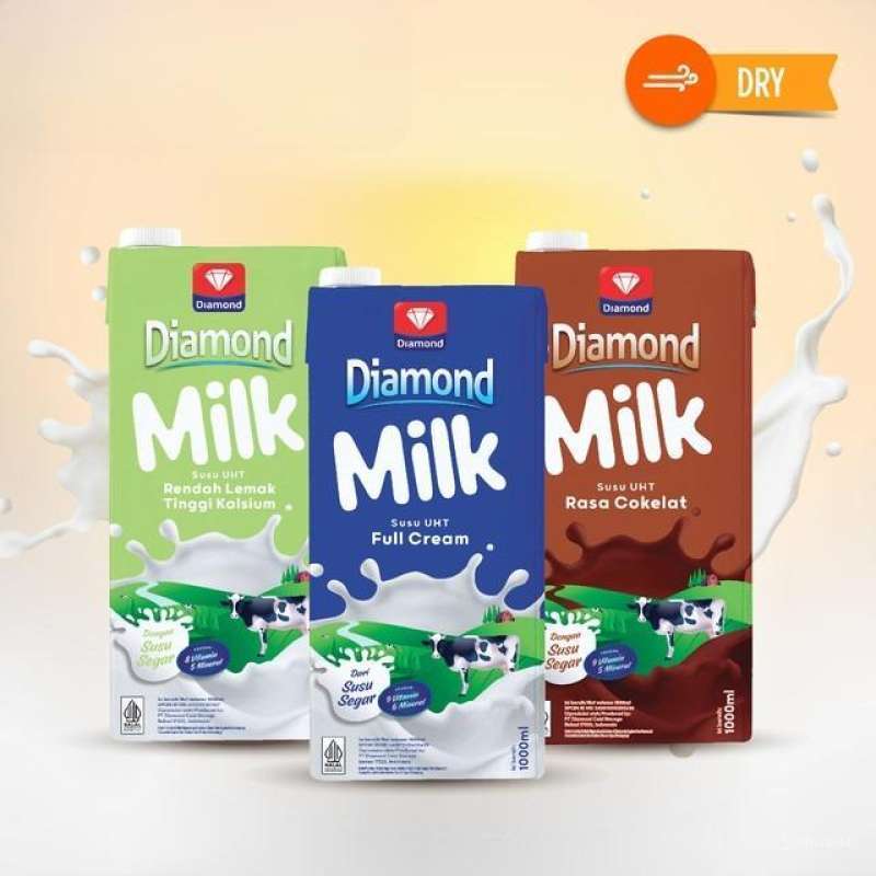 Promo Diamond Milk Uht 1 Lt (full Cream, Chocolate, Lo-fat Hi-calcium ...