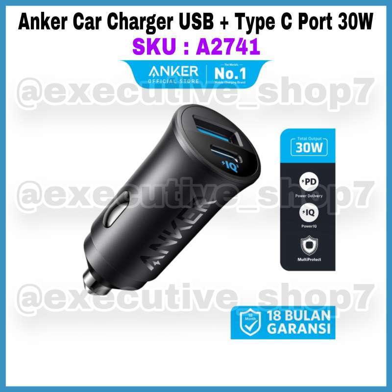 Jual Anker Car Charger Usb + Type C Port 30w - Sku : A2741 - Garansi ...