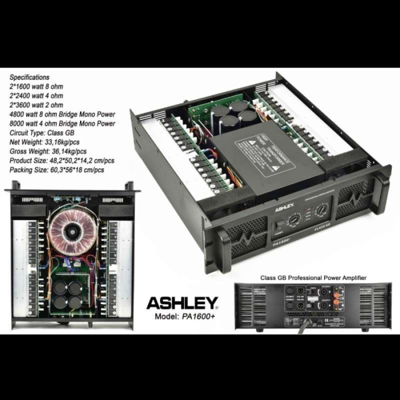 Promo Power Amplifier Ashley Pa1600/pa 1600 Class Gb Original Diskon 23 ...
