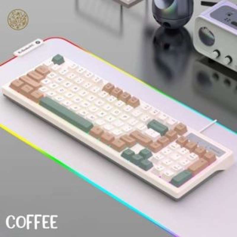 Jual 98 Keys Gaming Mechanical Feel Keyboard Aesthetic K-snake K8 ...