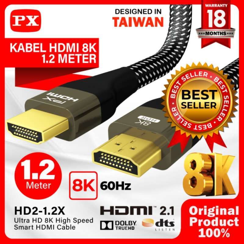 Jual Hdmi Kabel 2.1 High-speed 8k Hdr Smart Hdmi Cable 1.2m Px Hd2-1.2x ...