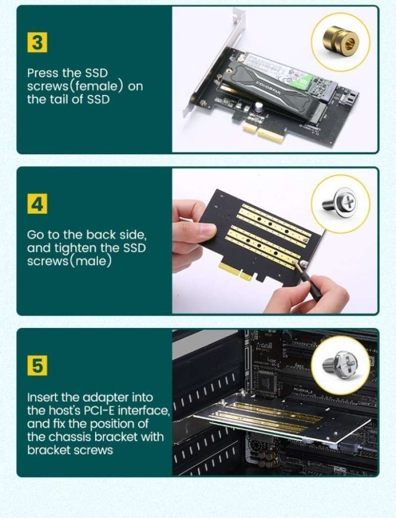 Jual Ugreen Pcie 4.0 Ke M2 Nvme Pci Express Adapter 64gbps Pci-e4/8/16 ...