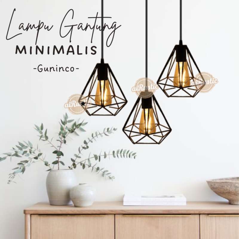 Promo - Kap Lampu Gantung Besi Diamond Cafe Vintage Edison Diskon 23% Di Seller Yss Elektronik ...