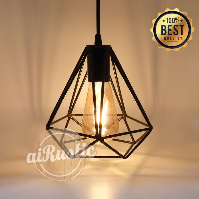 Promo - Kap Lampu Gantung Besi Diamond Cafe Vintage Edison Diskon 23% Di Seller Yss Elektronik ...