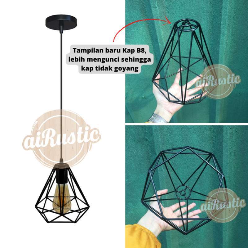Promo - Kap Lampu Gantung Besi Diamond Cafe Vintage Edison Diskon 23% Di Seller Yss Elektronik ...