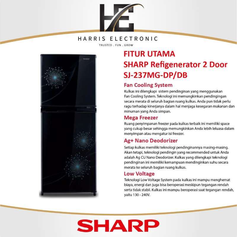 Jual Sharp Elektronik Kulkas 2 Pintu Sj 237 Mg Db/dp Door 220 Liter Garansi Resmi Di Seller ...