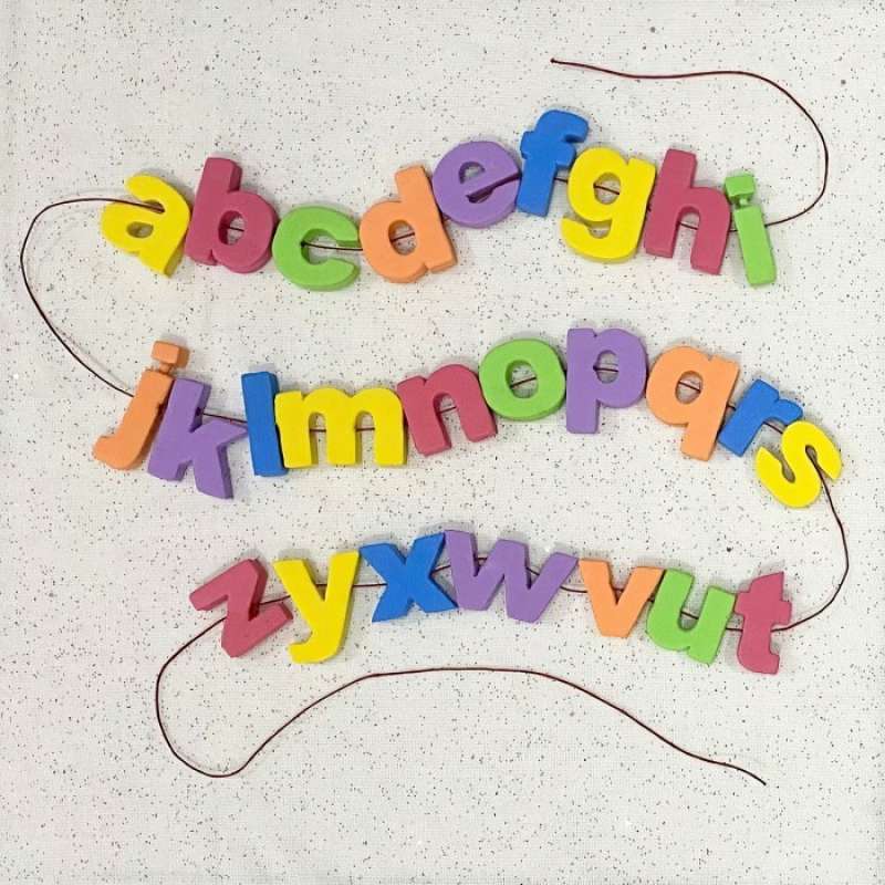 Jual Paket Meronce Alphabet Huruf Foam - Lacing Beads Alphabet ...