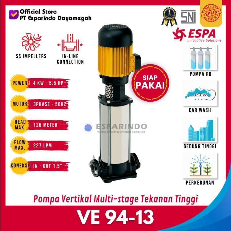 Jual Espa Ve 94-13 4kw 5.5hp Pompa Booster Vertikal Multistage Ro ...