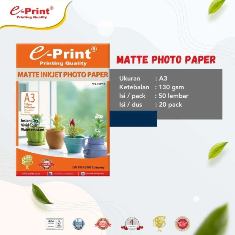 Jual Kertas Foto E-print Matte Inkjet A3 130 Gsm Di Seller Tombstone ...