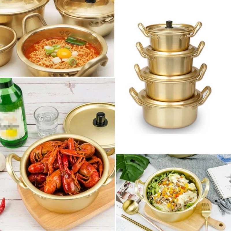 Promo Eltamart Panci 18cm Gold Korea Ramyeon Korean Pot Alumunium Ramen ...