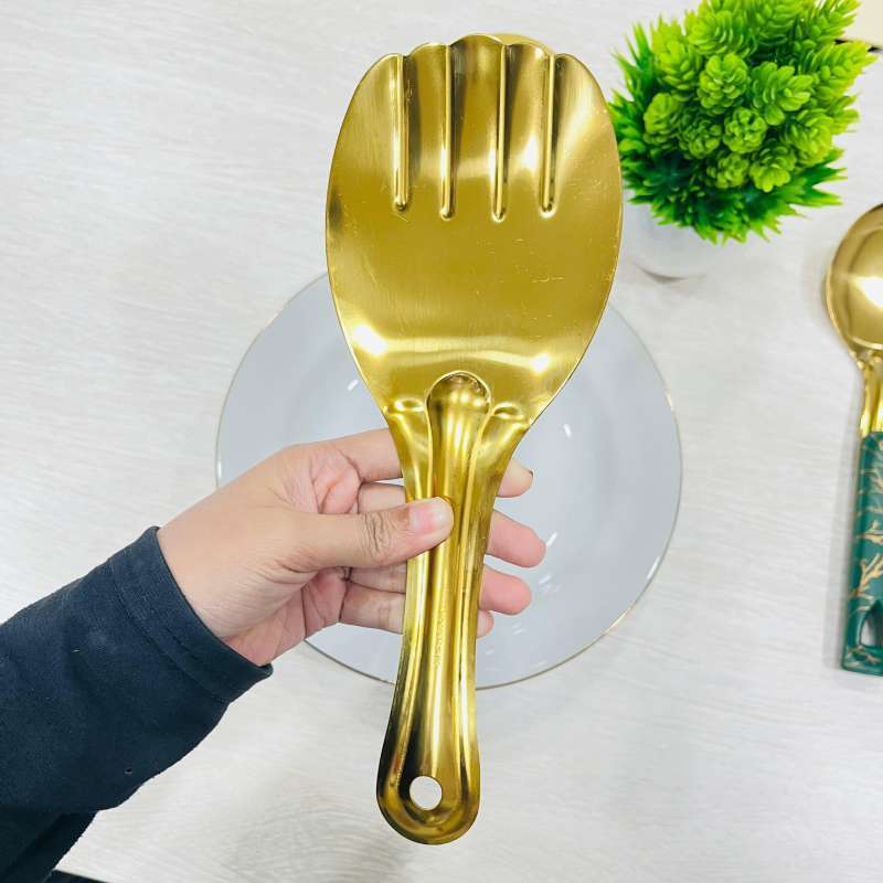 Jual Centong Nasi Unik Bentuk Tangan Emas / Centong Nasi Bentuk Tangan Full Gold / Luxury Gold ...