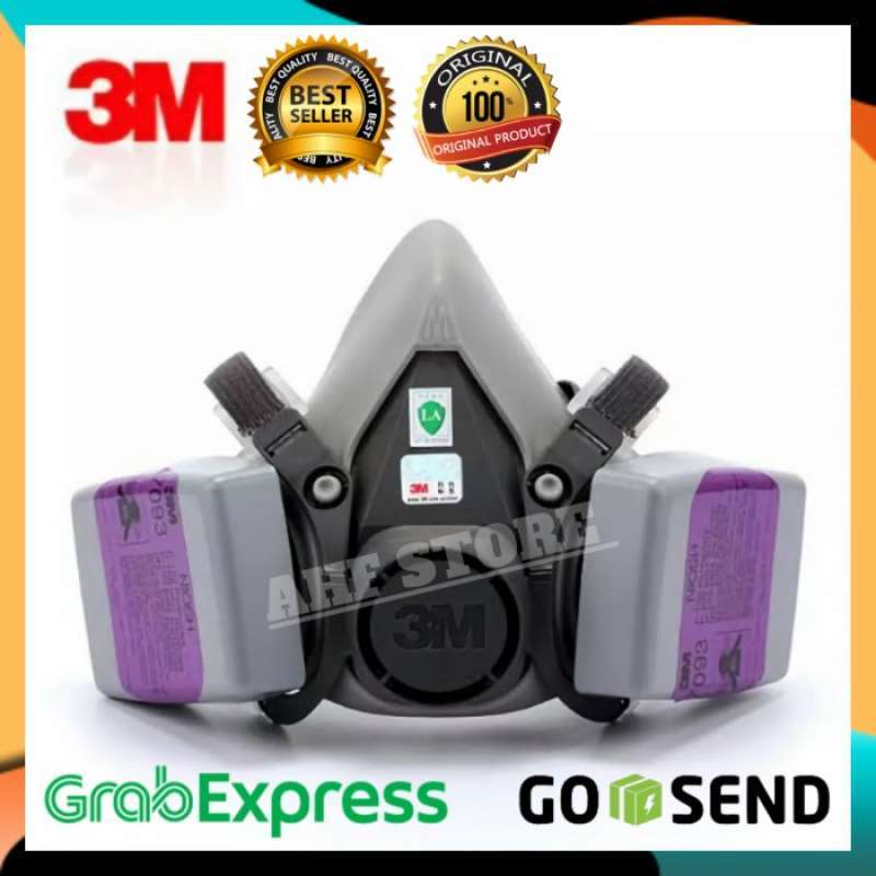 Promo Masker Respirator 3m 6200 + 7093 P100 Full Set Original Filter ...