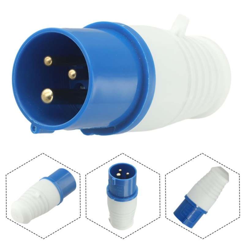 Jual +earth Industrial Waterproof Plug Socket 16a 240v Blue Di Seller ...
