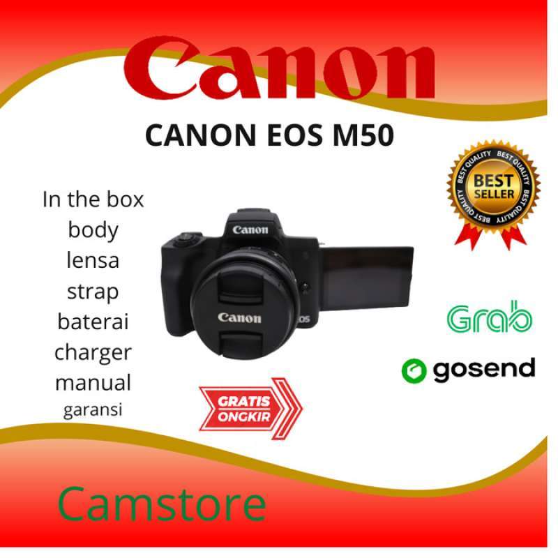 Promo Canon Eos M50 Kit 15-45mm Is Stm Wifi 4k/camera Mirrorless Canon M50 Diskon 23% Di Seller ...