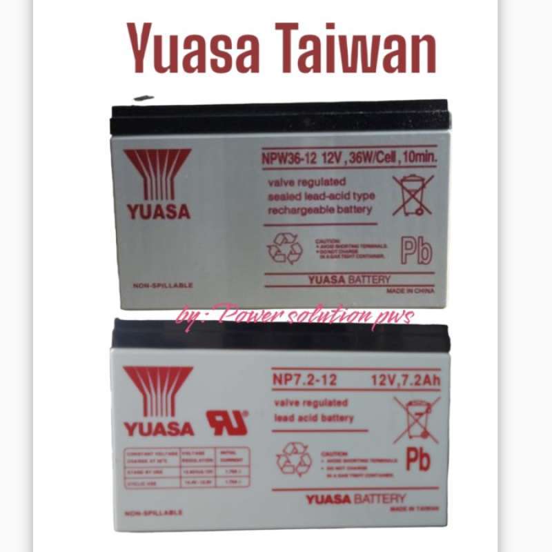 Promo Battery Batt Ups Yuasa Npw36-12 7.2ah 12volt Aki Accu Baterai Ups ...