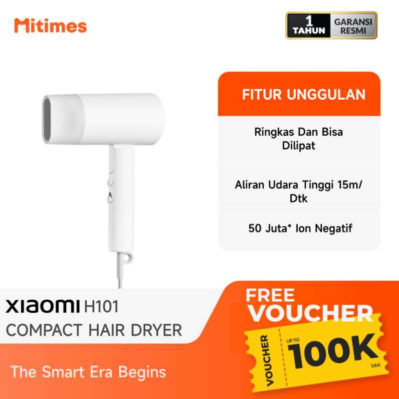 Promo Xiaomi Compact Hair Dryer H101 Hair Dryer Lipat - White Diskon 40% Di Seller Mitimes ...
