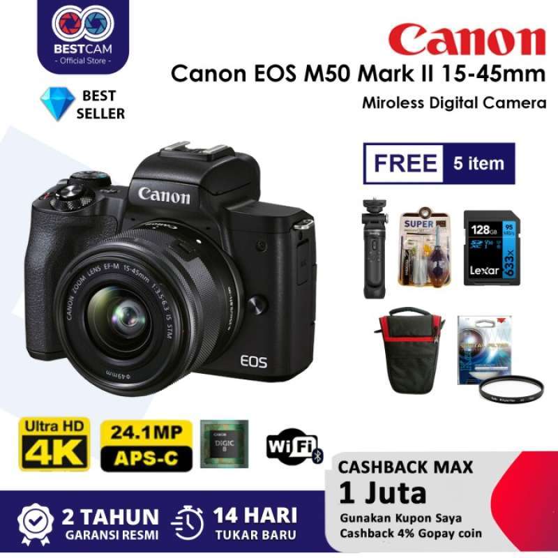 Promo Eos M50 Mark Ii Kit 15-45mm Less Digital Camera Diskon 23% Di Seller Tuplens Store ...
