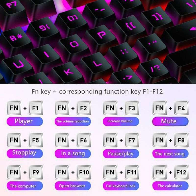 Promo Keyboard Gaming Membrane Aula S-2056 / S2056 Square / Kotak Led ...