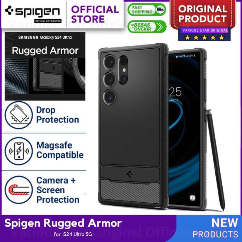 Promo Case Samsung Galaxy S24 Ultra 5g Spigen Rugged Armor Carbon Casing Diskon 23% Di Seller ...
