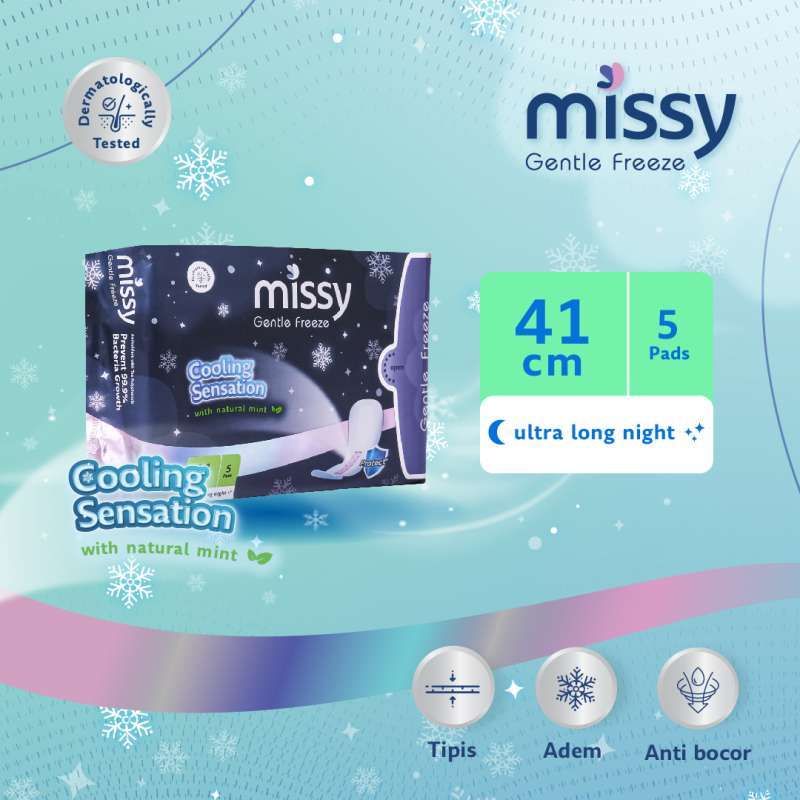 Promo Promo* Missy Gentle Freeze Ultra Night 380mm 6pads Diskon 45% Di ...
