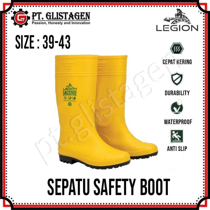 Jual Legion Acero Kuning Sepatu Boot Proyek Karet Tanpa Besi Safety ...