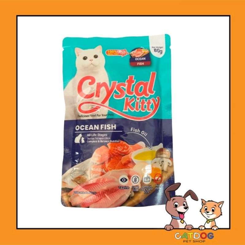 Jual Pouch Crystal Kitty Cat Ocean Fish 80gr Di Seller Catdog Petshop ...