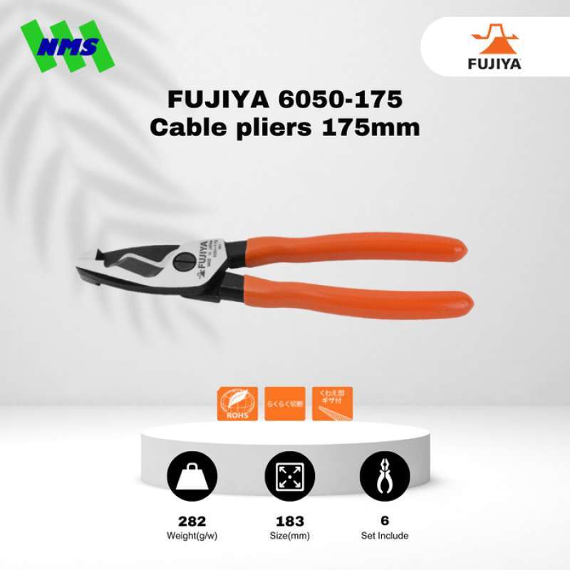 Promo Tang Potong Kabel Fujiya 6050-175 Shear Cut Cable Pliers 7 Inci Cross Cut 175mm Diskon 23% ...