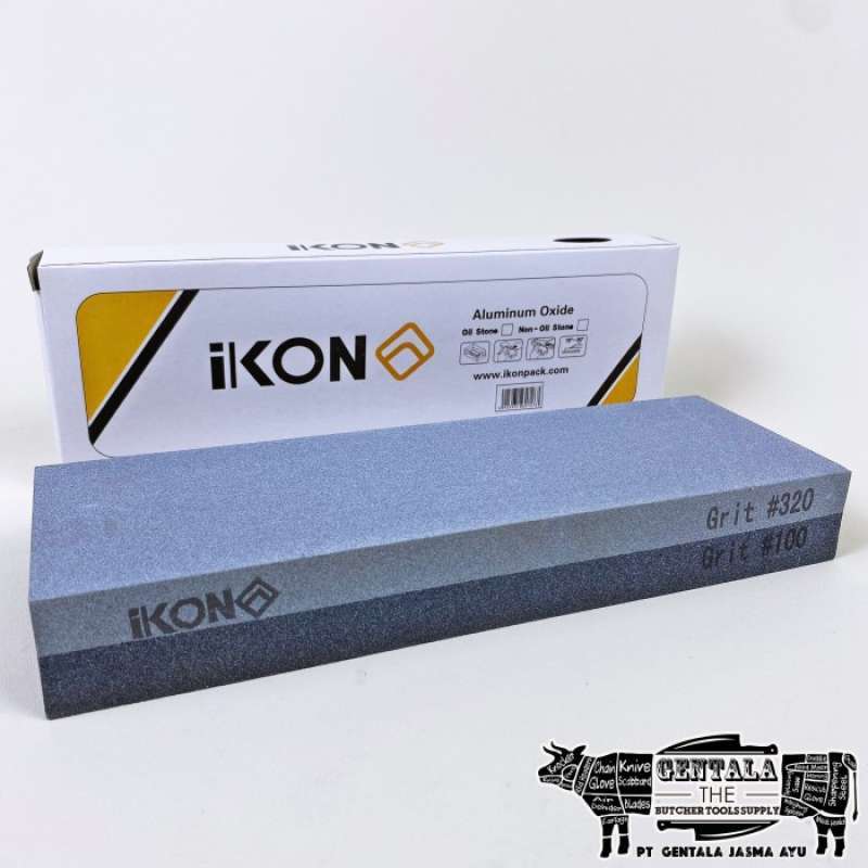 Jual Batu Asah Ikon Whetstone Grit #320 & #100 Sharpening Stone Di ...