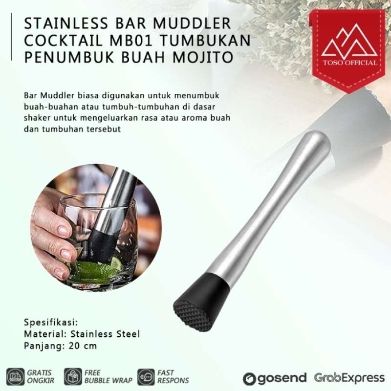 Jual Stainless Bar Muddler Cocktail Mb01 Tumbukan Penumbuk Buah Mojito ...