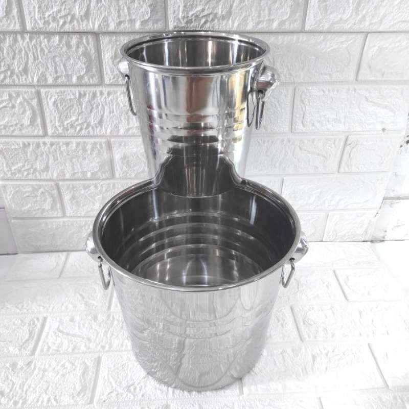 Jual Ice Bucket Stainless Ember Es Batu Tempat Minuman Botol Soft Drink ...