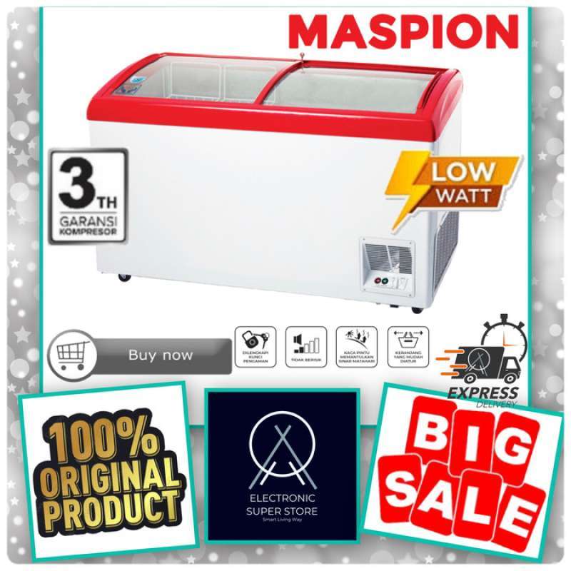 Promo Chest Freezer Maspion Ufh-300c Ufh300c 300c 300l Sliding Freezer ...