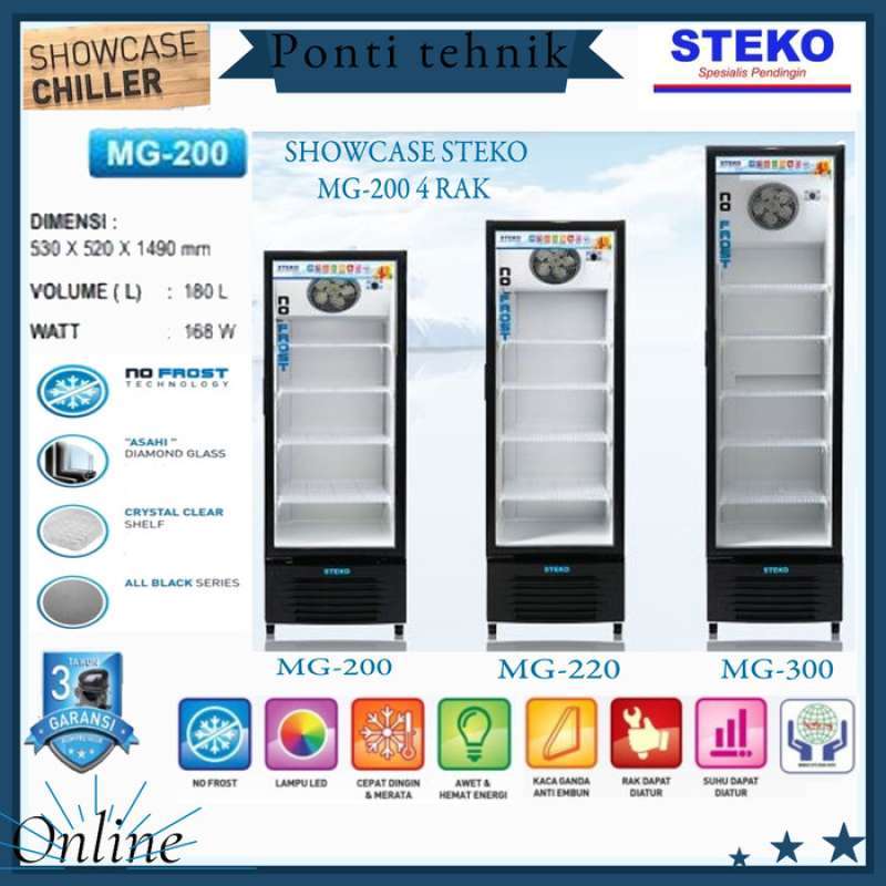 Promo Showcase Steko Kulkas Minuman 4 Rak Mg-200 180 Liter No Frost ...