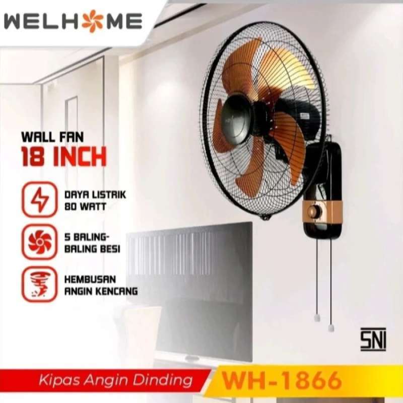 Promo Kipas Angin Dinding 18 Inch Welhome Wh-1866 Wall Fan 18 Inch ...